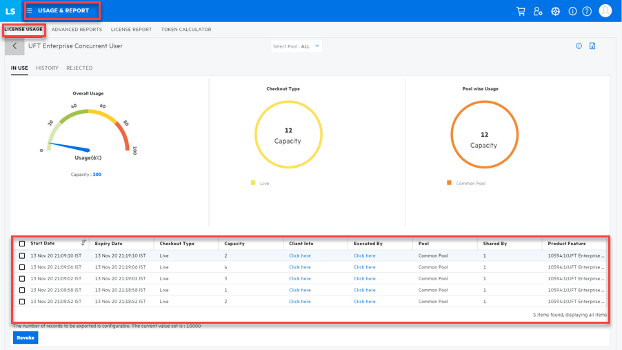 Autopass License Usage Reports